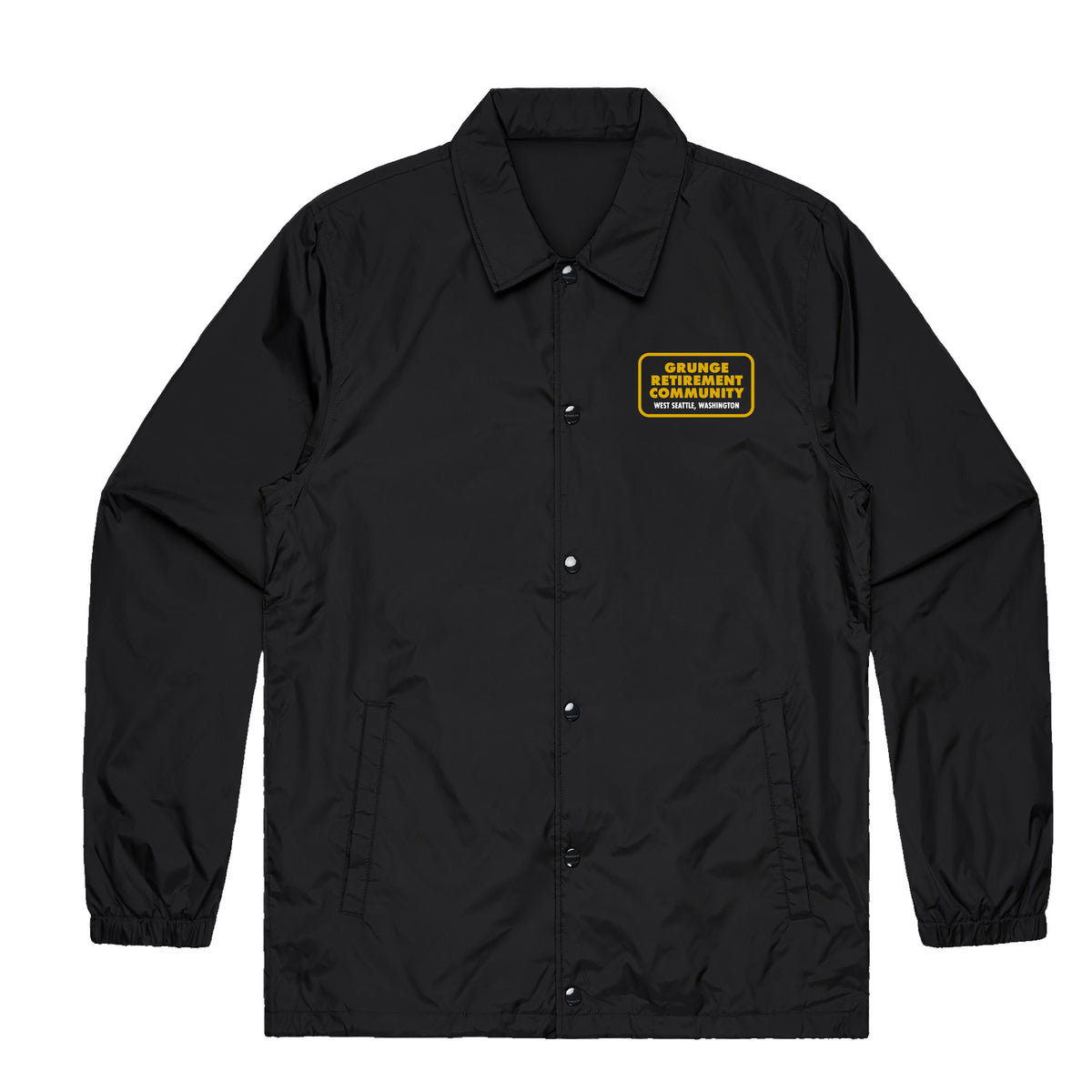 By and By Grunge Retirement Community Button Down Jacket - Black ...